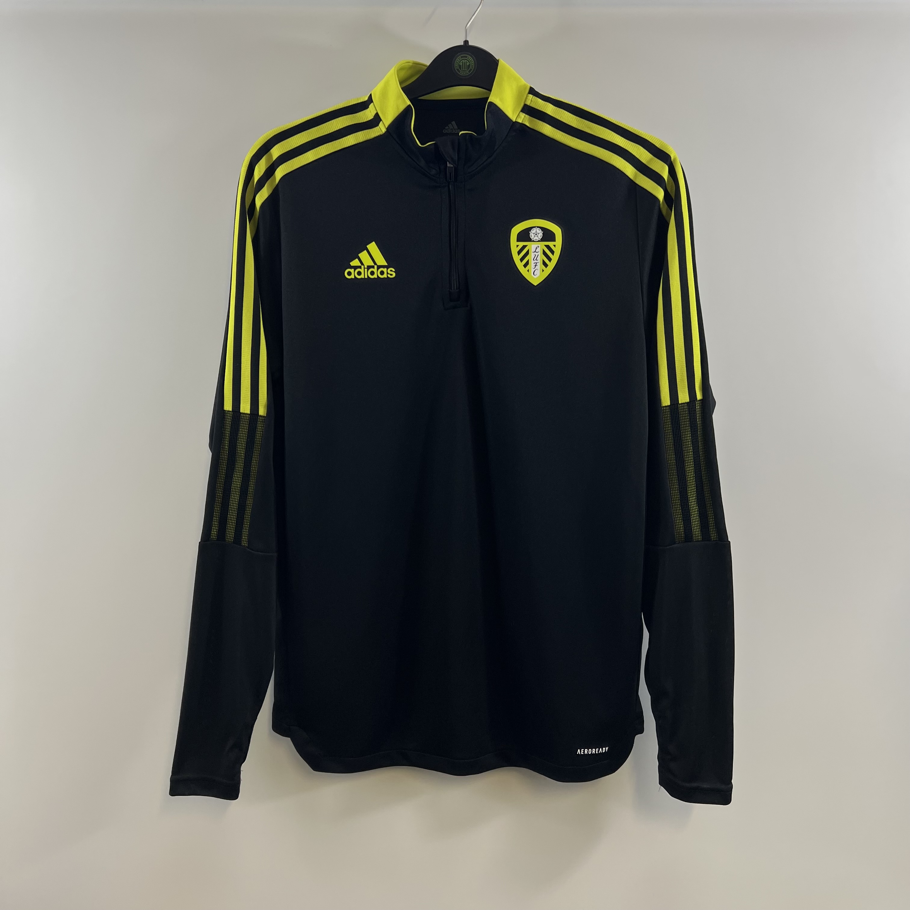 Leeds United 1/4 Zip Drill Football Jacket 2021/22 Adults Medium Adidas ...
